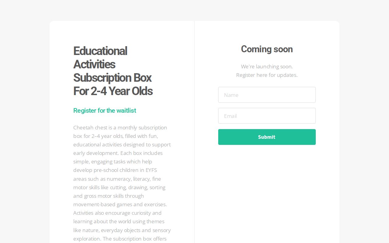 Educational Activities Subscription Box For 2-4 Year Olds